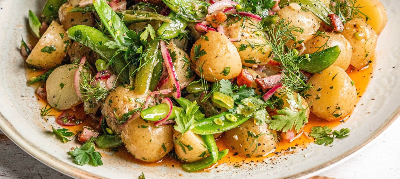 BCO SPICY PEA & PANCETTA POTATO SALAD – Banhoek Chilli Oil Co.